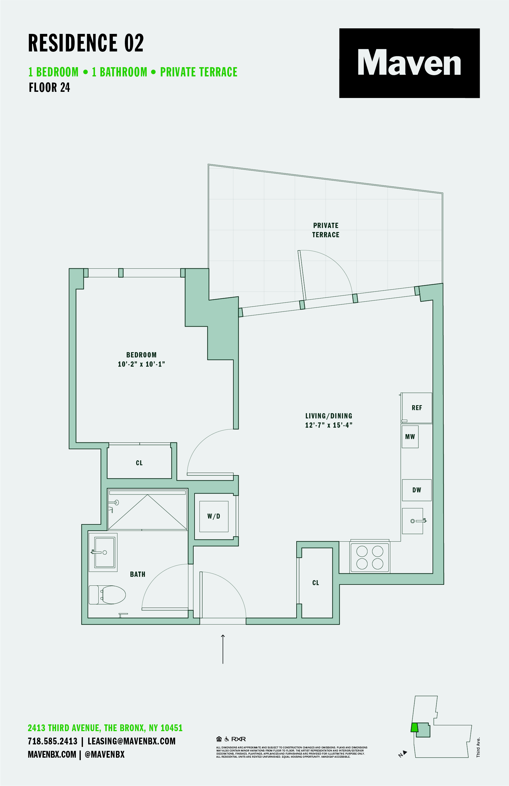 Floor Plans | 1 2 3 Bedroom Apartments in Bronx NY | Maven