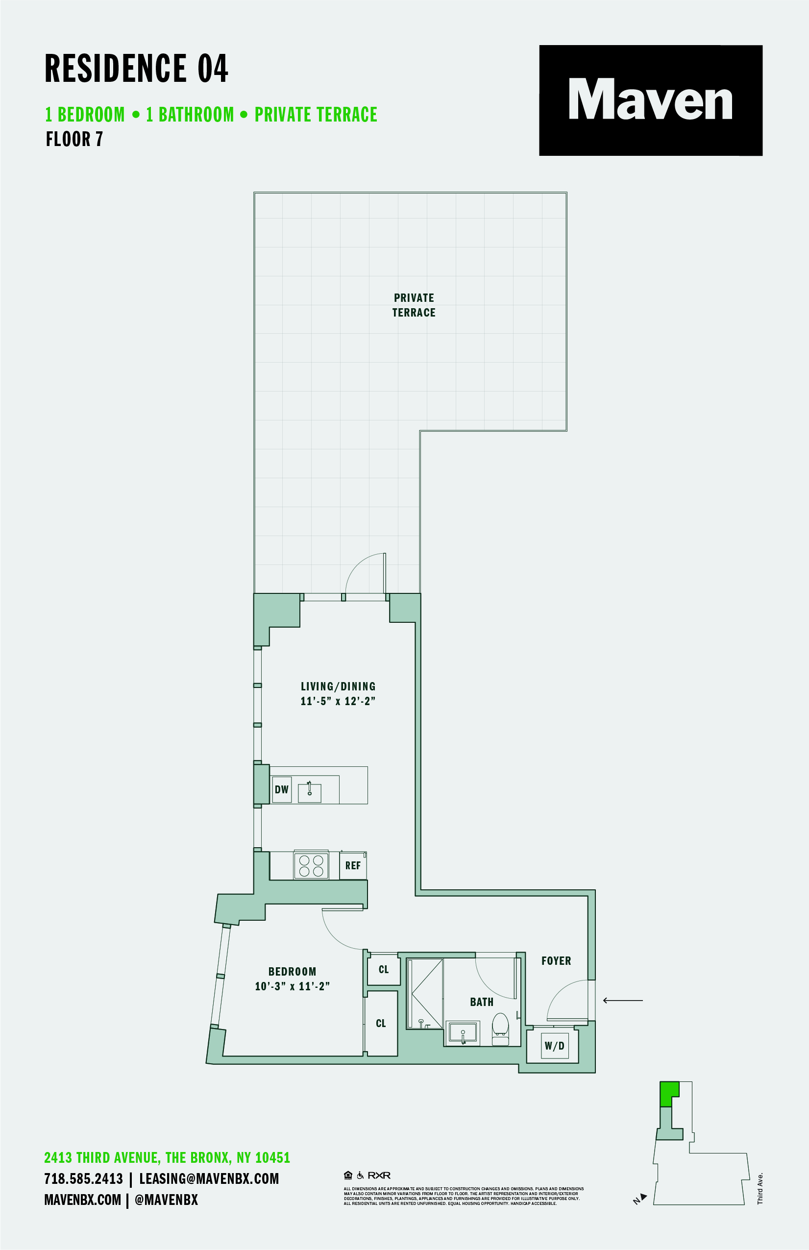 Floor Plans | 1 2 3 Bedroom Apartments in Bronx NY | Maven