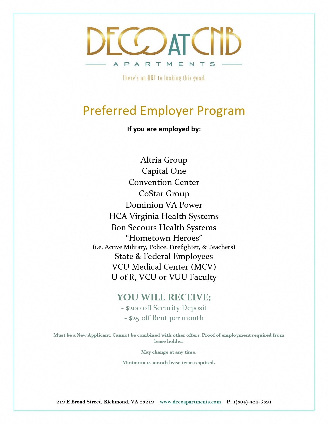 Deco at CNB | Preferred Employer Program