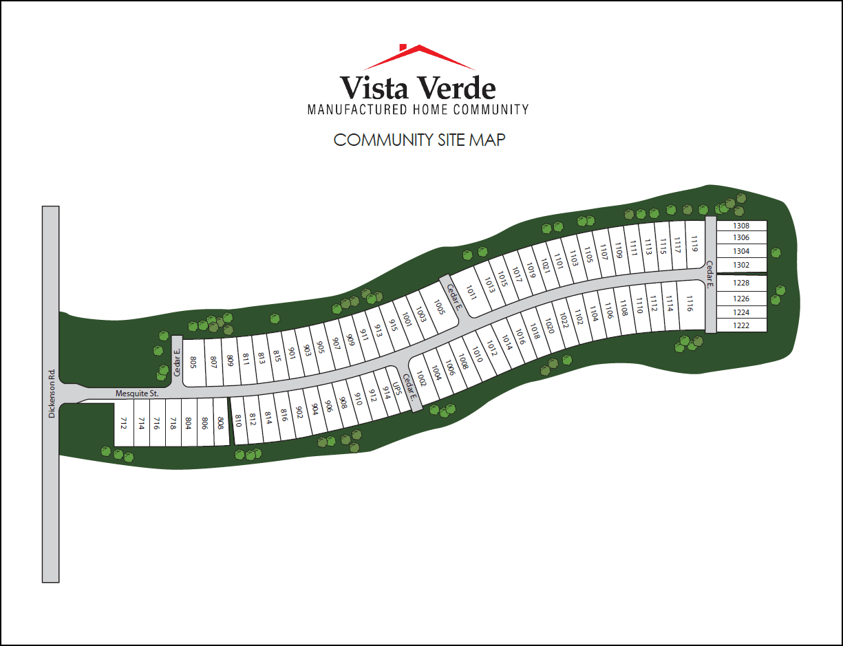 Alvin Vista Verde MHC | Site Map
