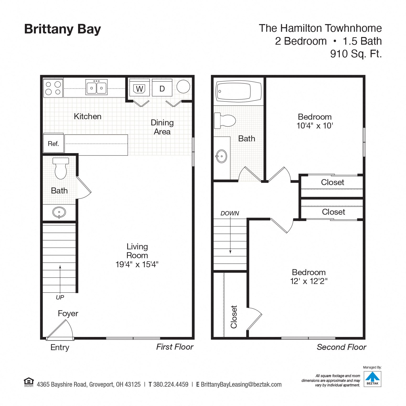 Floor Plans of Brittany Bay in Groveport, OH