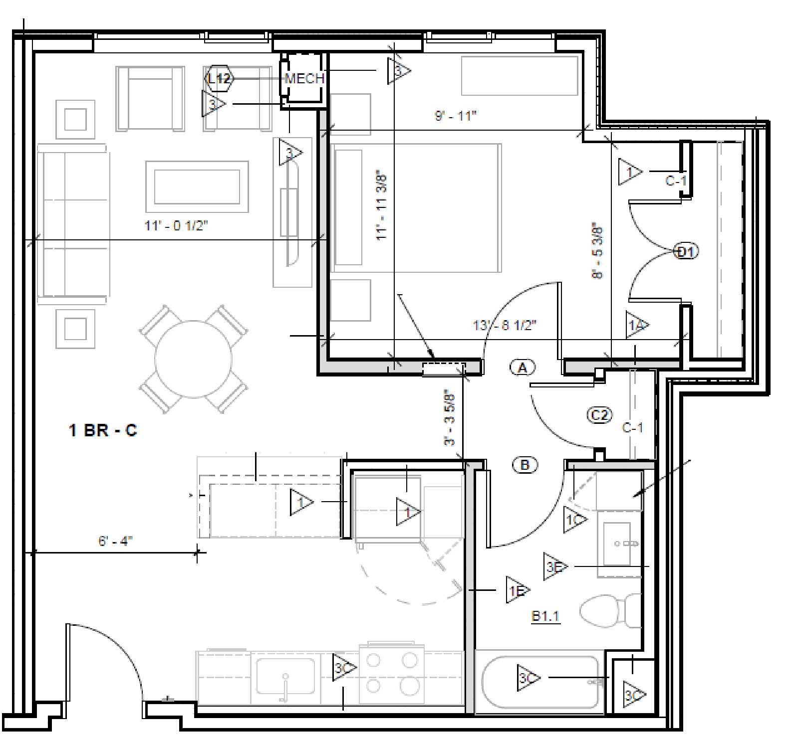 Floor Plans of Holtzer Park in Boston, MA