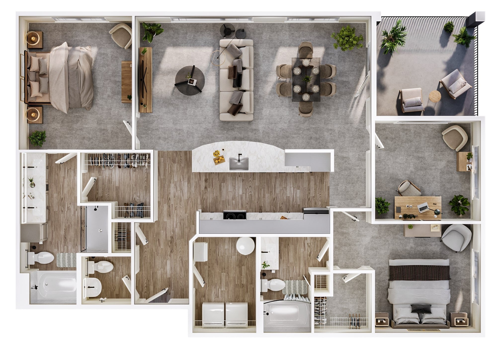 1, 2 & 3 Bedroom Apartments & 3 Bedroom Townhomes | Relay 129 Liberty ...