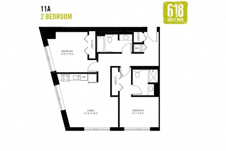 Floor Plans of 618 South Main Apartments in Ann Arbor, MI