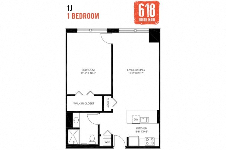 Floor Plans of 618 South Main Apartments in Ann Arbor, MI