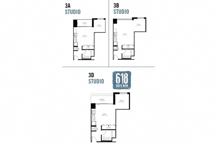 Floor Plans of 618 South Main Apartments in Ann Arbor, MI