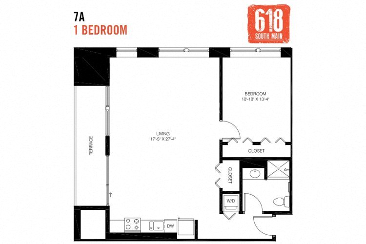 Floor Plans of 618 South Main Apartments in Ann Arbor, MI