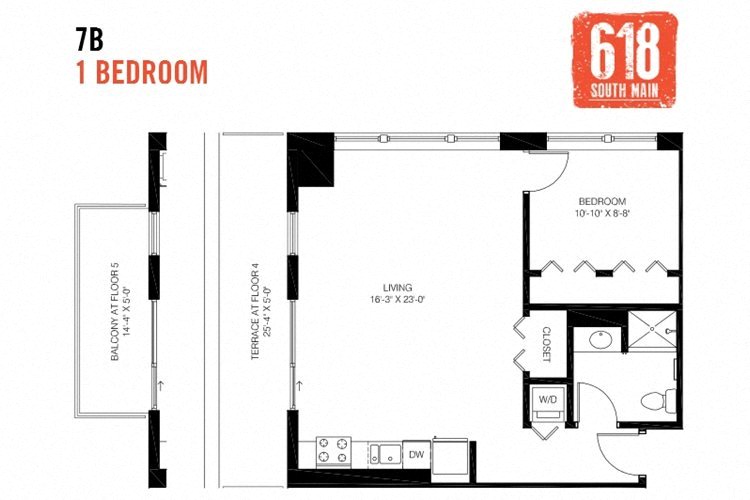 Floor Plans of 618 South Main Apartments in Ann Arbor, MI