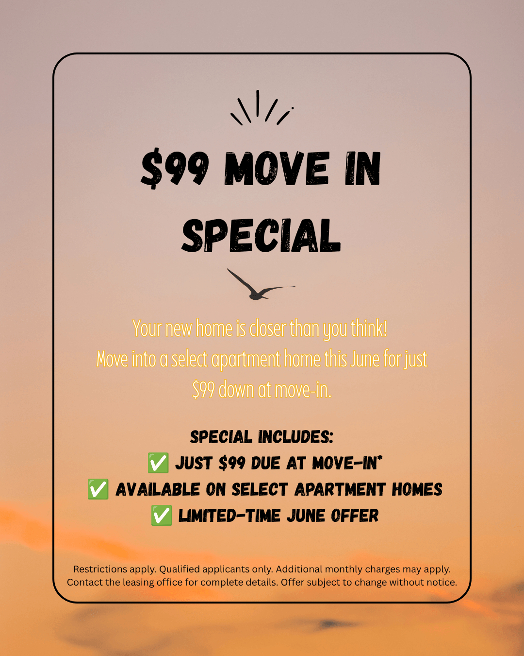 99 Move In Special Apartments