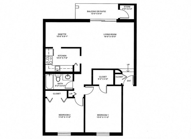 Floor Plans of DuPage Covered Bridges Apartments in Carol Stream, IL