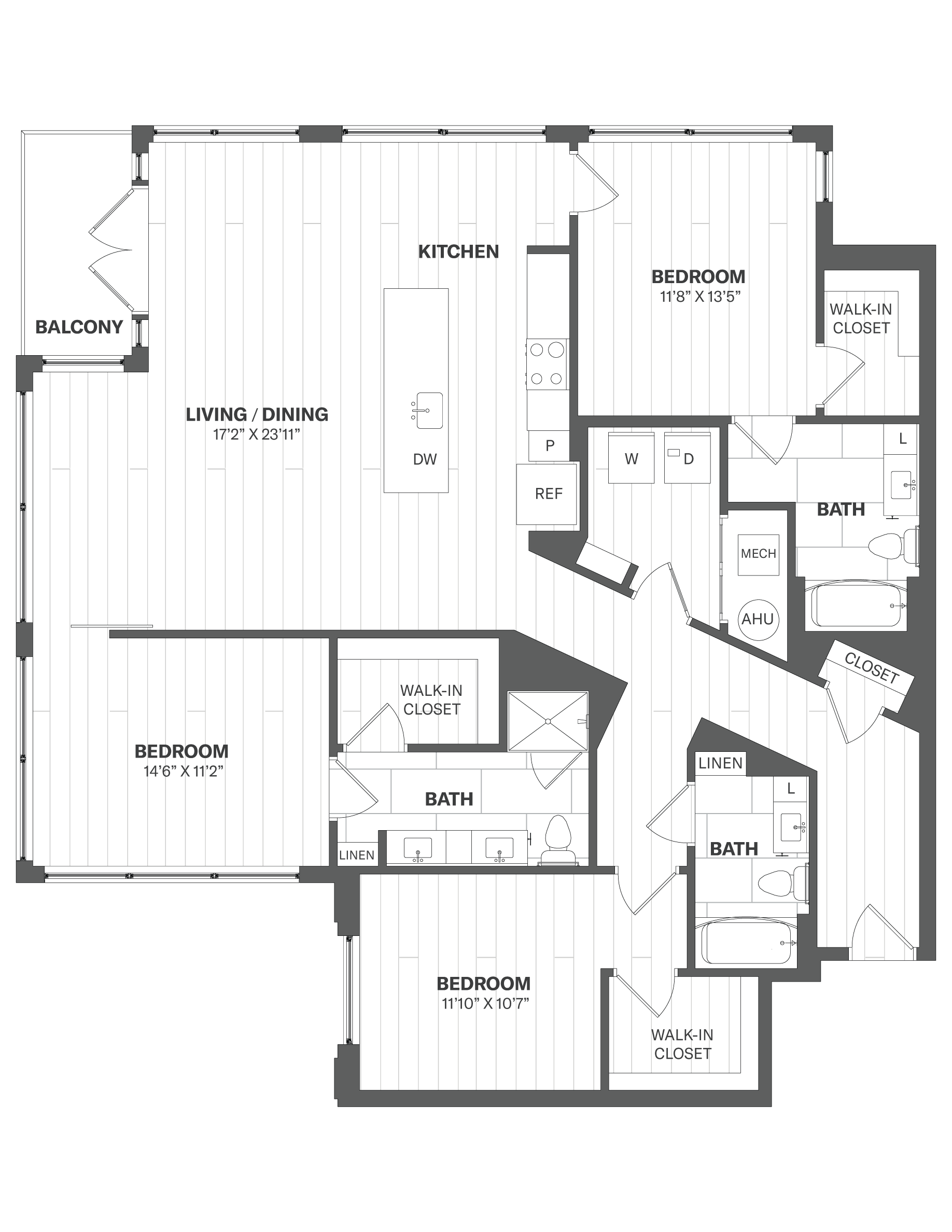 Studio, 1 & 2 Bedroom Apartment Floor Plans| Rye House