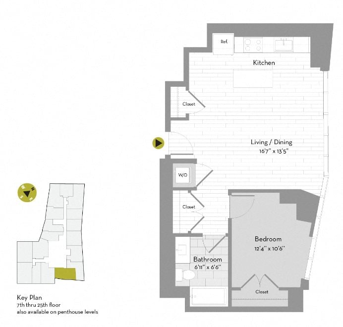 Penthouse, Studio, 1, 2, 3 Bedroom Floor Plans | The Kensington