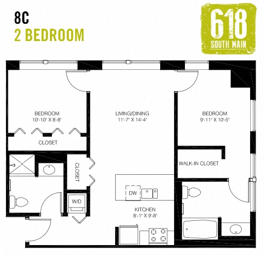 Luxury Studio, 1, & 2 Bedroom apartments for rent in downtown Main st ...