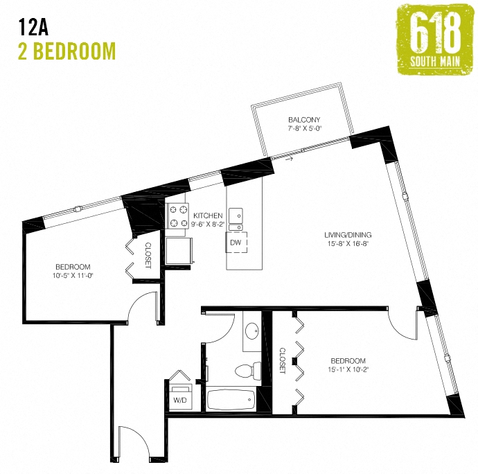 Luxury Studio, 1, & 2 Bedroom apartments for rent in downtown Main st ...