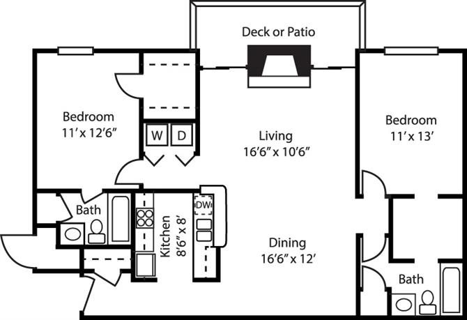 Floor Plans of Country Club Place Apartments in St. Charles, MO
