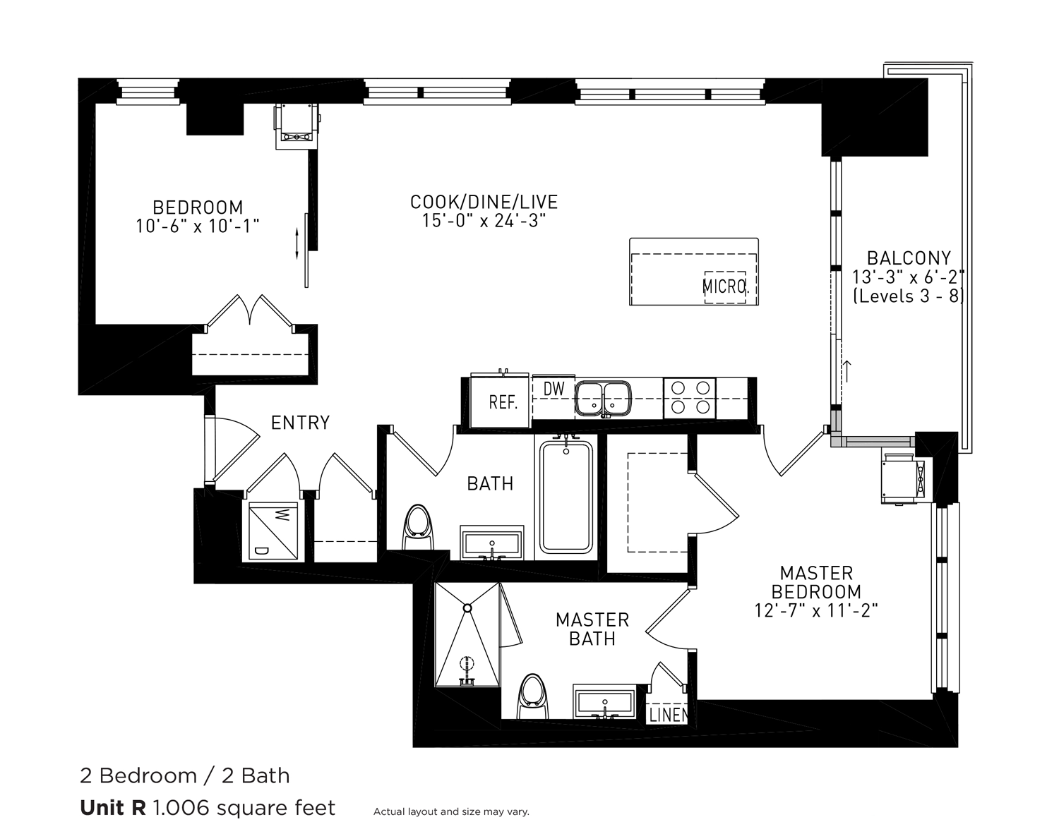 Unit W401 floorplan image