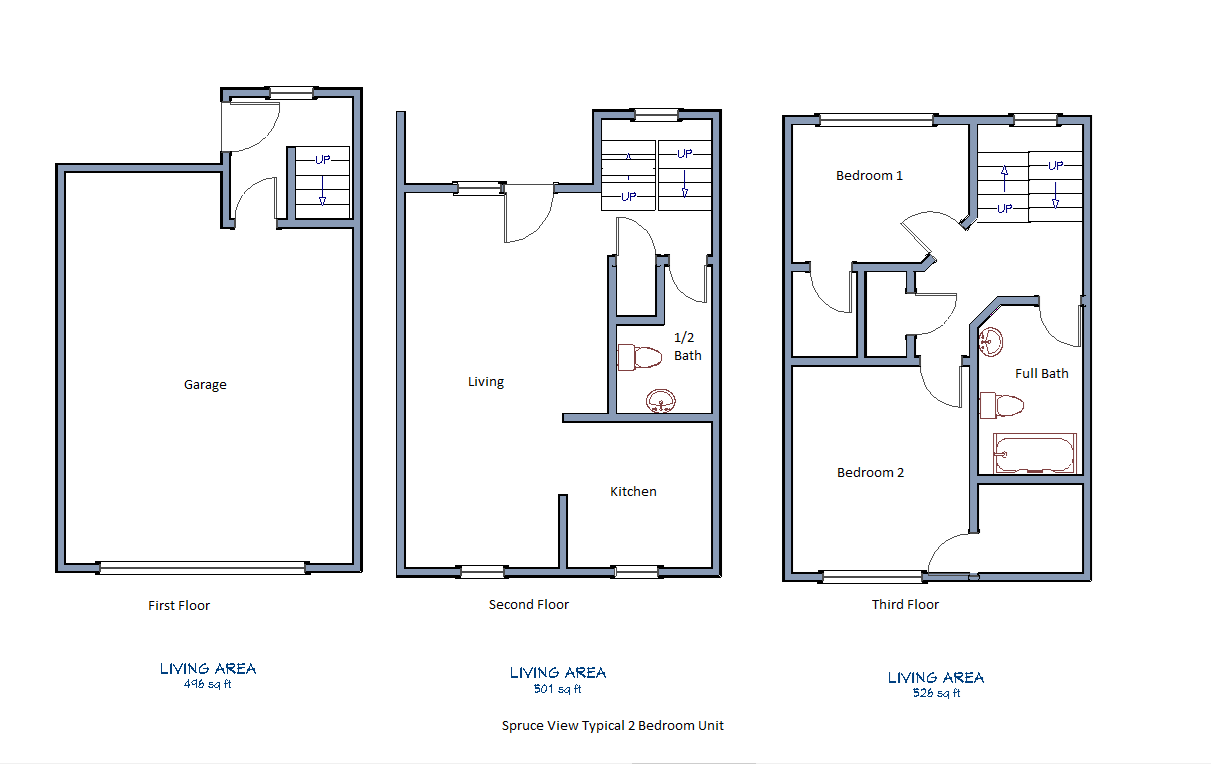 Floor Plans of Spruce View in Anchorage, AK