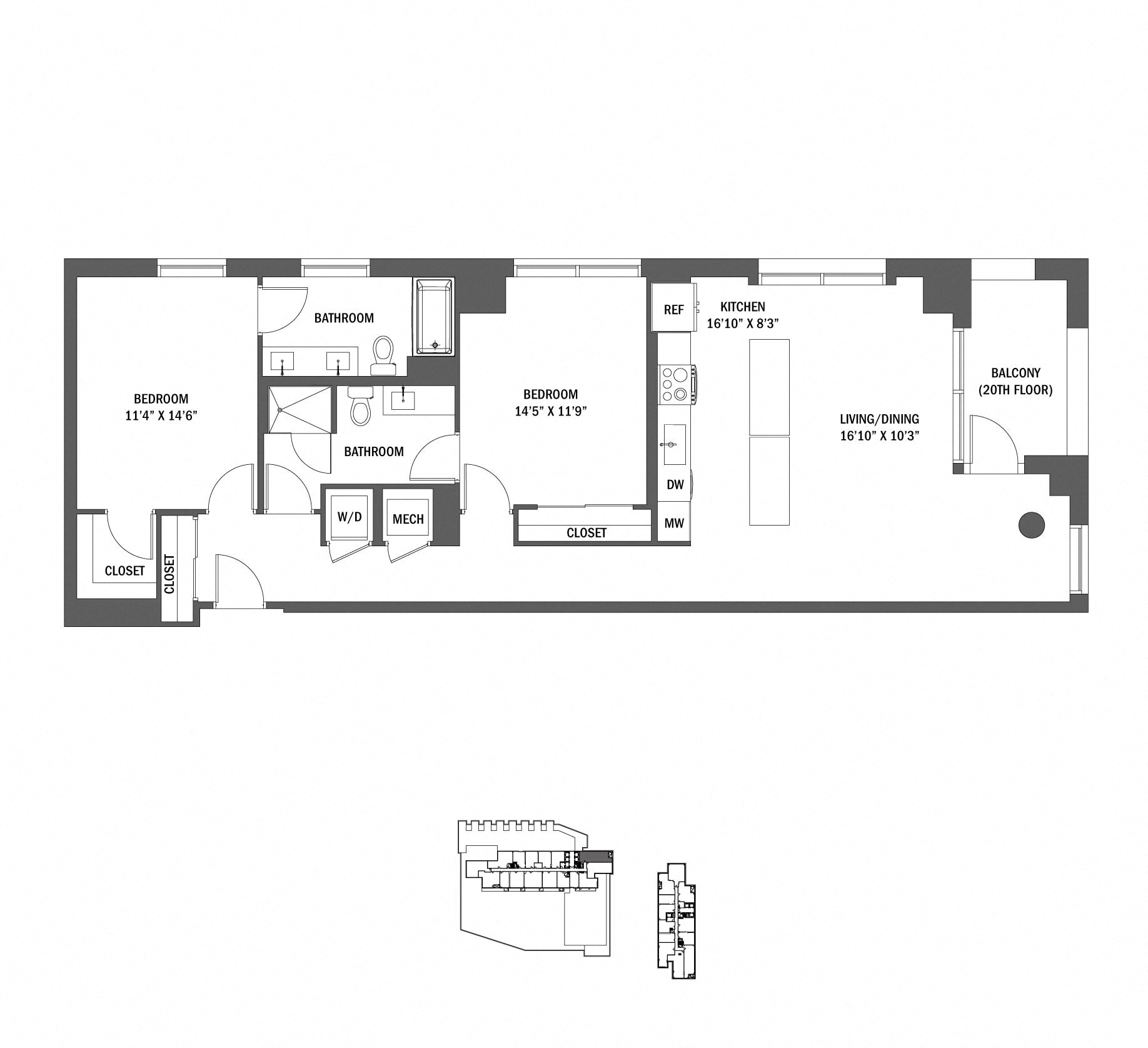 Floor Plan | Studio, 1, 2, 3 BR Apartments Reston VA | Signature