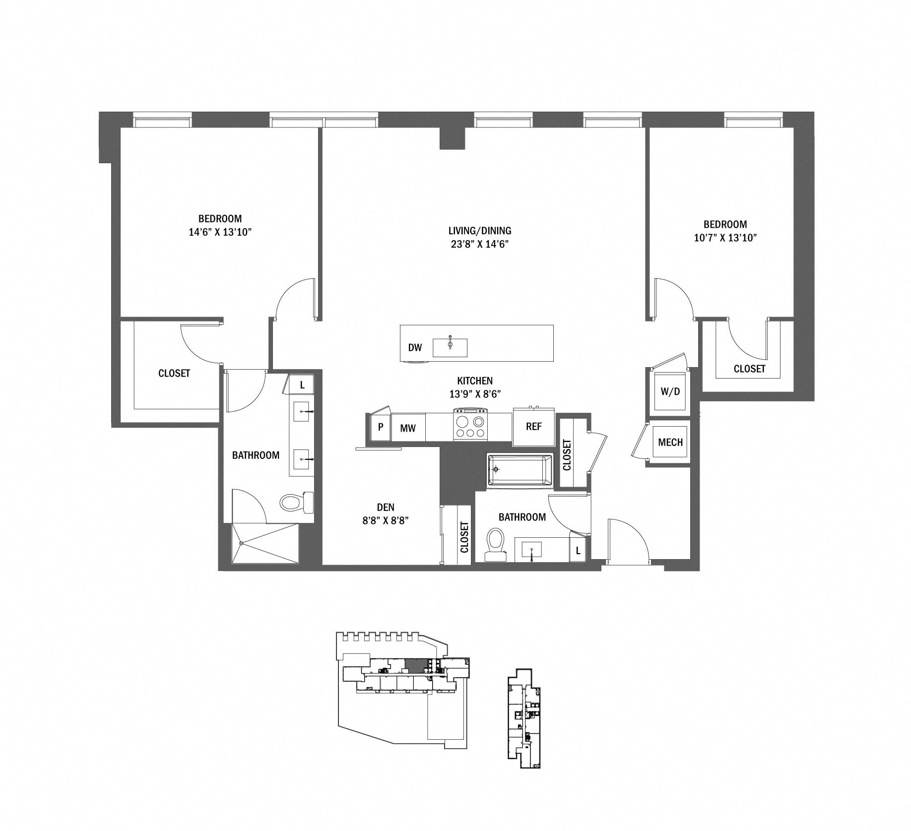 Floor Plan | Studio, 1, 2, 3 BR Apartments Reston VA | Signature