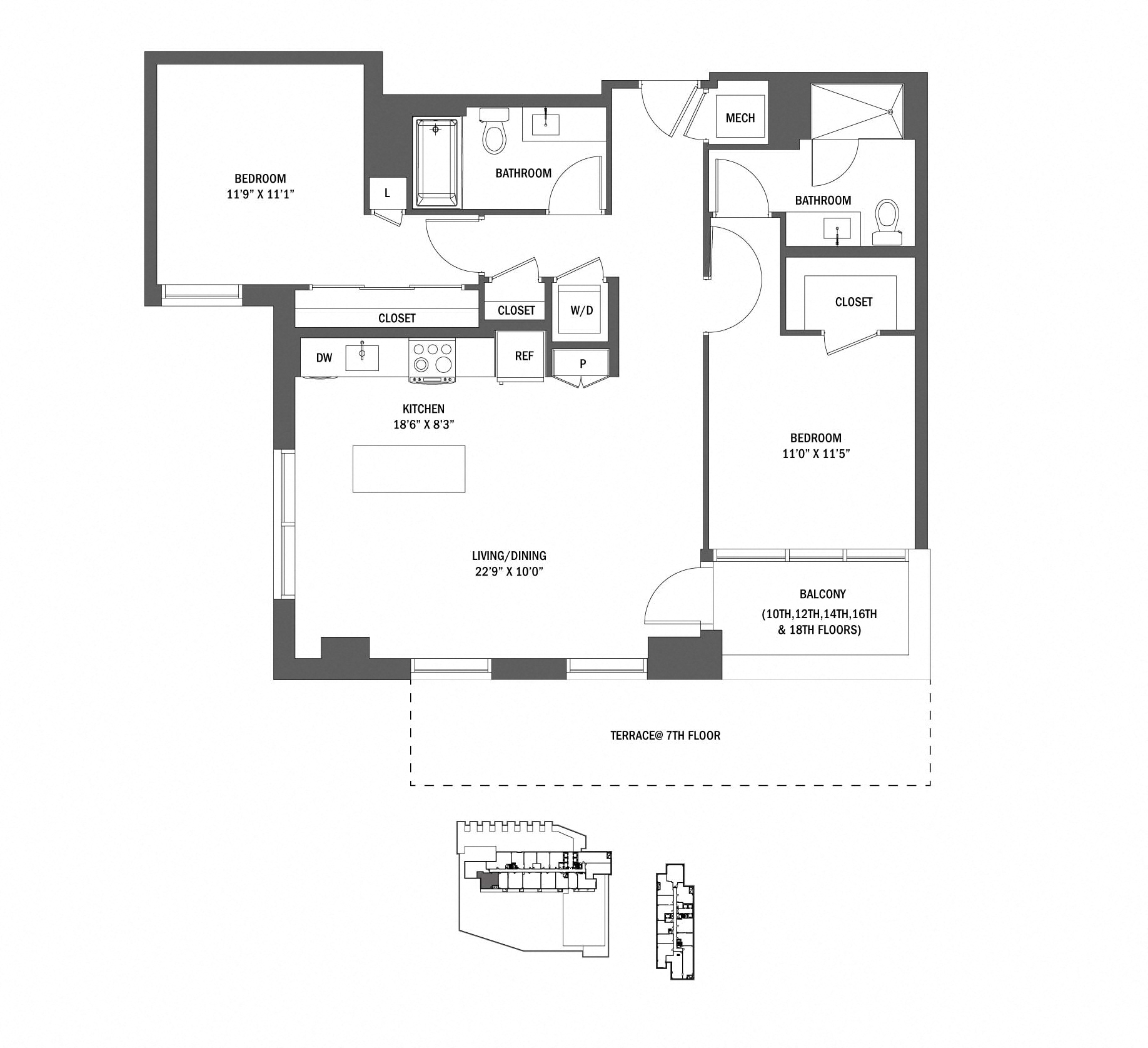 Floor Plan | Studio, 1, 2, 3 BR Apartments Reston VA | Signature