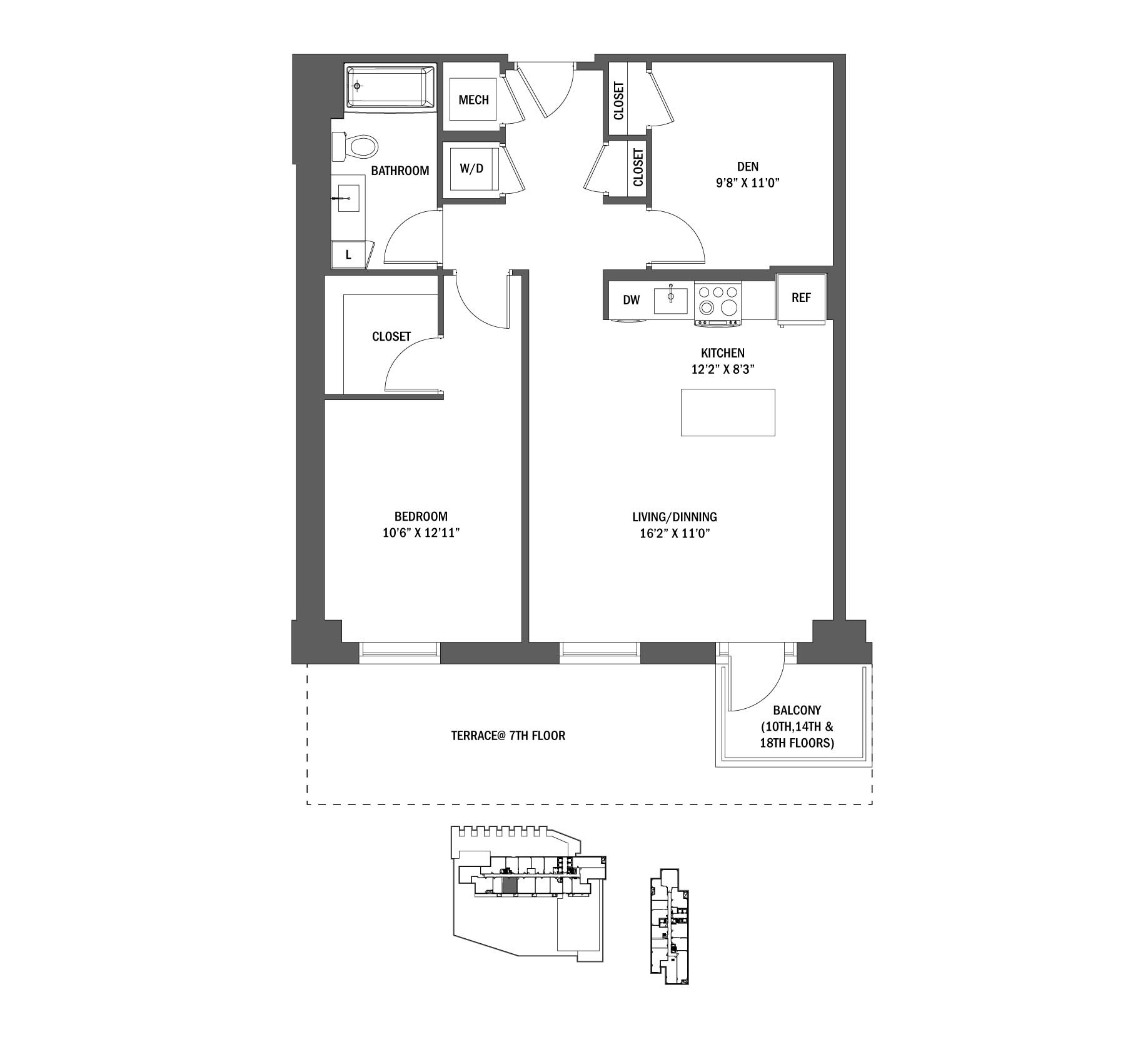 Floor Plan | Studio, 1, 2, 3 BR Apartments Reston VA | Signature