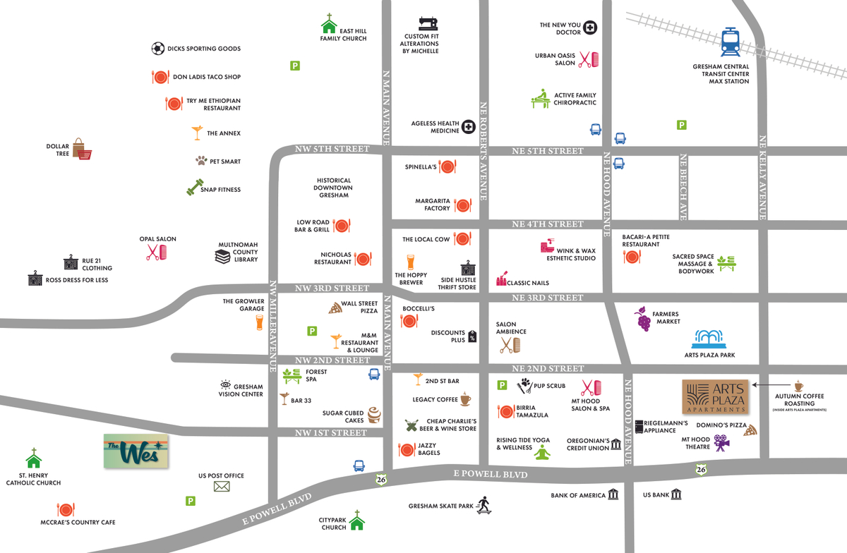 Map and Directions to The Wes in Gresham, OR