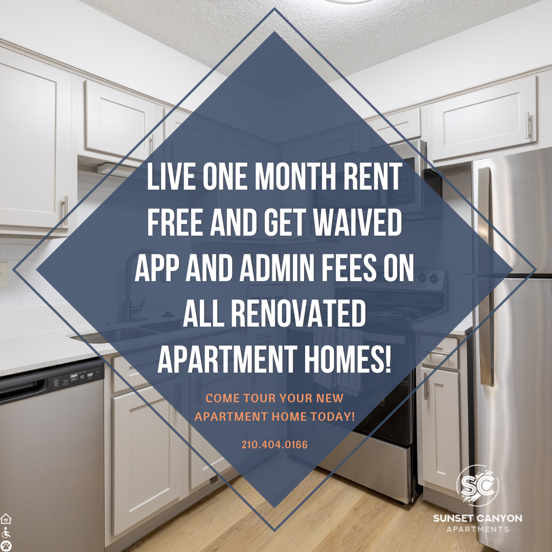 Studio, 1 & 2 Bedroom Apartments in North San Antonio | Sunset Canyon